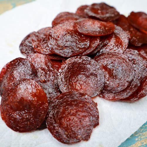Crispy Baked Pepperoni Chips